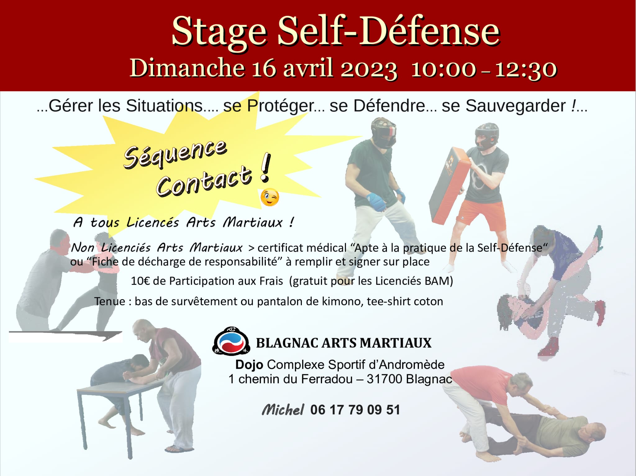 Stage Self-Défense - avril 2023 - Blagnac Arts Martiaux